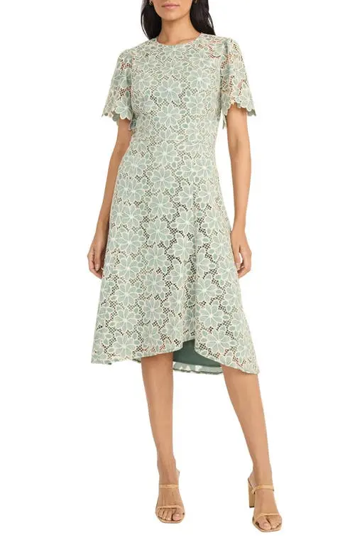 Maggy London Floral Lace High-Low Midi Dress In Green/ Cream - 65% Off |  Editorialist