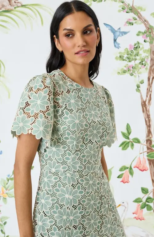 Maggy London Floral Lace High-Low Midi Dress In Green/ Cream - 65% Off |  Editorialist