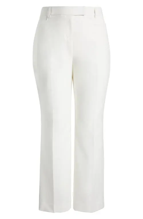 TAHARI ASL Bird Eye Straight Leg Pants - White