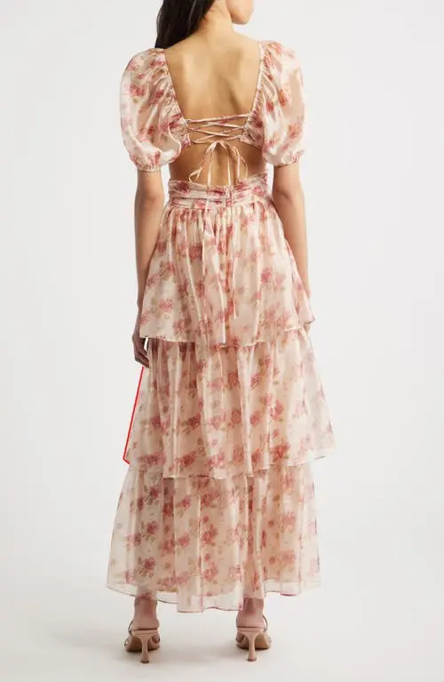print long sleeve maxi dress Elegant Long Maxi Evening Dress In Floral Print