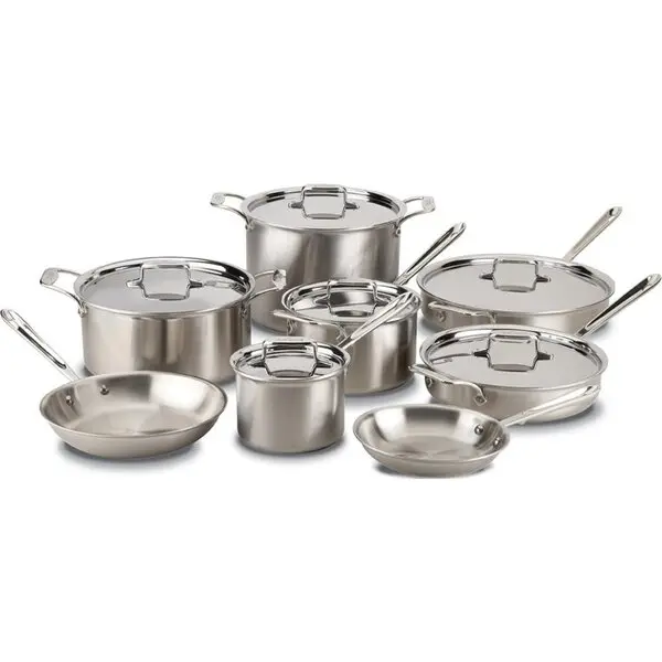 ALL-CLAD D5® 14-piece Brushed Stainless Steel Cookware Set - Silver