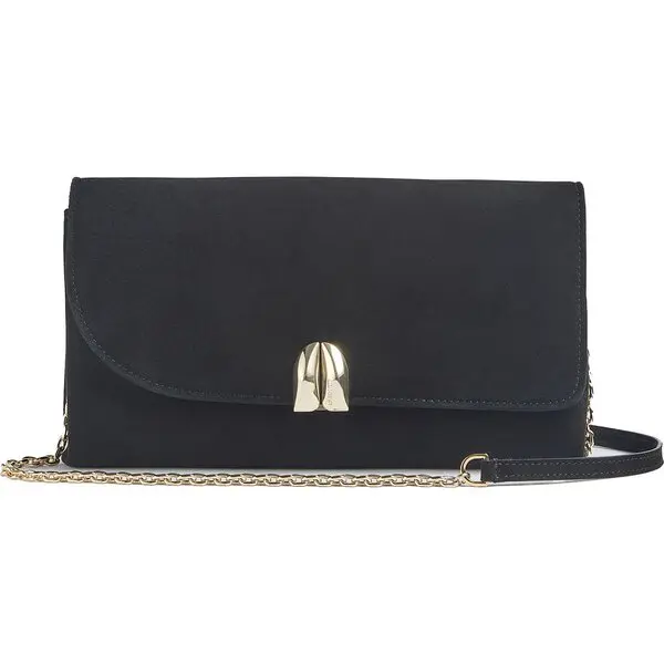 LK BENNETT Aria Curve Flap Clutch - Black