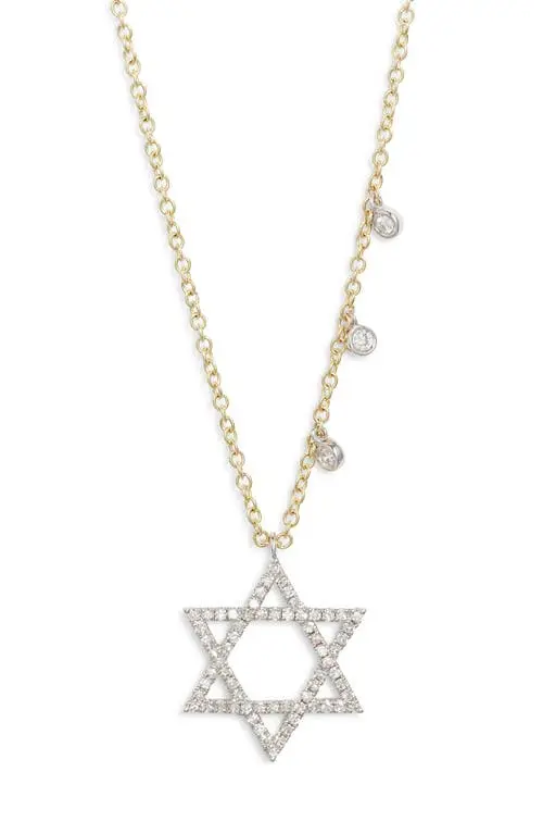 Meira T Pavé Diamond Star Of David Pendant Necklace - Gold