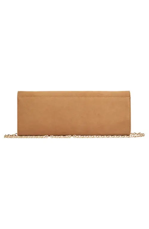 LK BENNETT Florence Curve Flap Leather Clutch - Trench