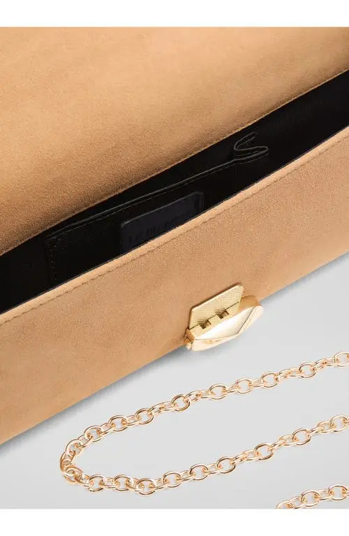 LK BENNETT Florence Curve Flap Leather Clutch - Trench