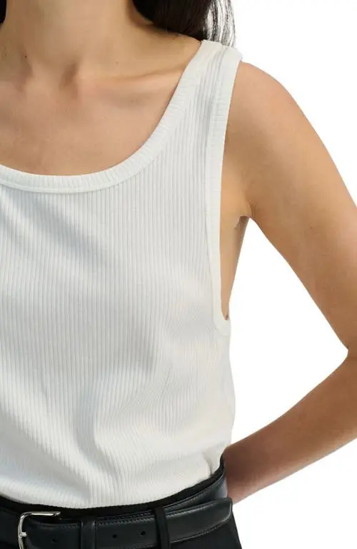 Almina Concept Relaxed Ribbed Tank Top - White