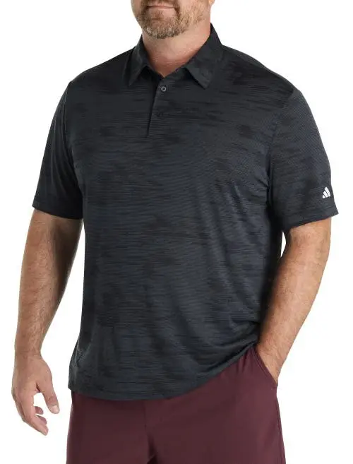 Adidas Big & Tall Ultimate Textured Stripe Polo Shirt