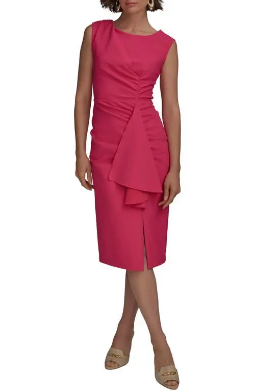 Donna Karan New York Side Ruched Sleeveless Minidress