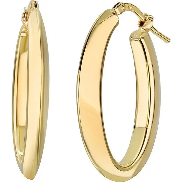 Bony Levy 14k Gold Oval Hoop Earrings - 14k Yellow Gold
