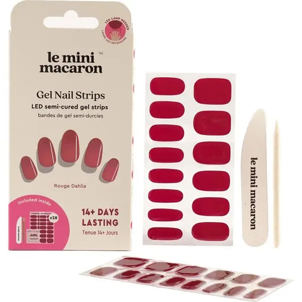 LE MINI MACARON Gel Nail Strips Kit - Rouge Dahlia