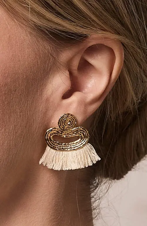 COG Sonia Tassel Earrings - Silver/ Ochré