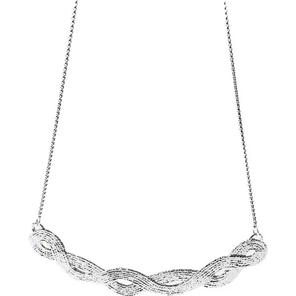 COG Braid Sterling Pendant Necklace - Silver