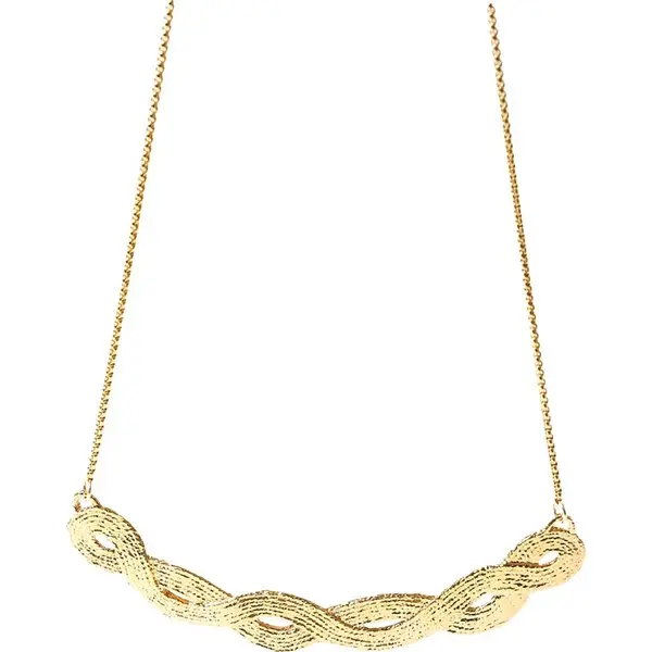 COG Braid Pendant 14k Plate Necklace - Gold
