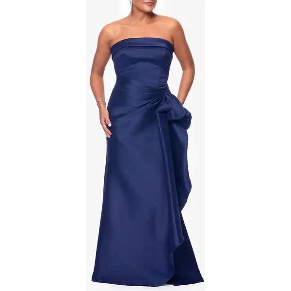 XSCAPE EVENINGS Strapless Cascade Ruffle Mermaid Gown