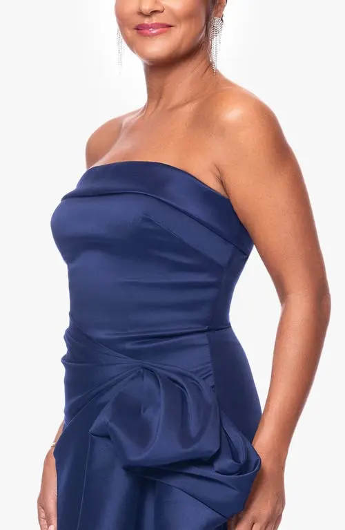 XSCAPE EVENINGS Strapless Cascade Ruffle Mermaid Gown