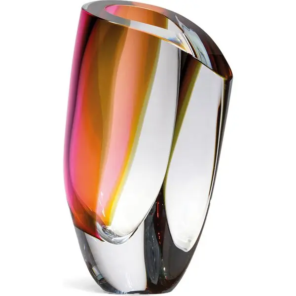 KOSTA BODA Mirage Extralarge Vase - Red/orange Multi