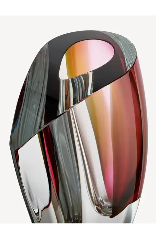 KOSTA BODA Mirage Extralarge Vase - Red/orange Multi