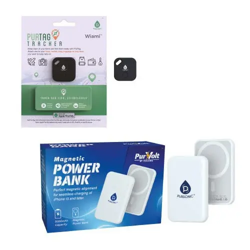 PURSONIC Stay Charged & Never Lose Track Travel Bundle - Multicolor