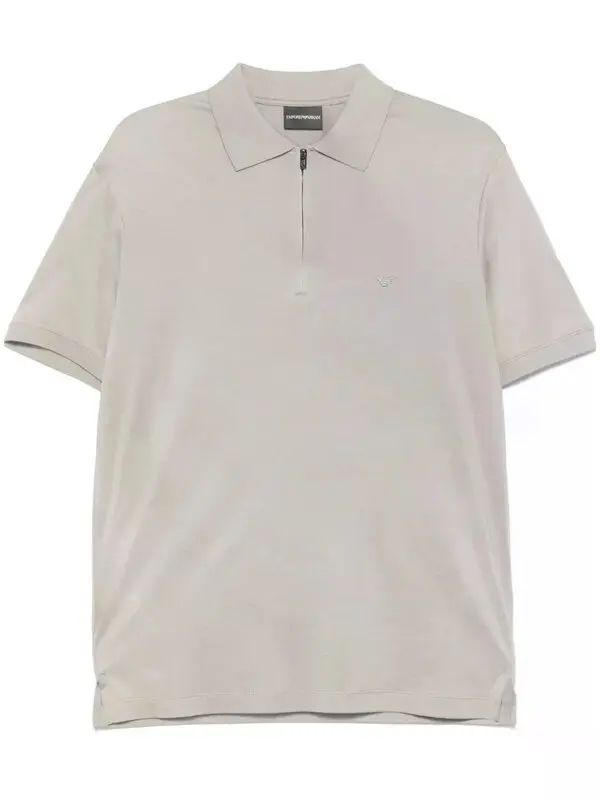 Emporio Armani Logo-embroidered Polo Shirt - Grey