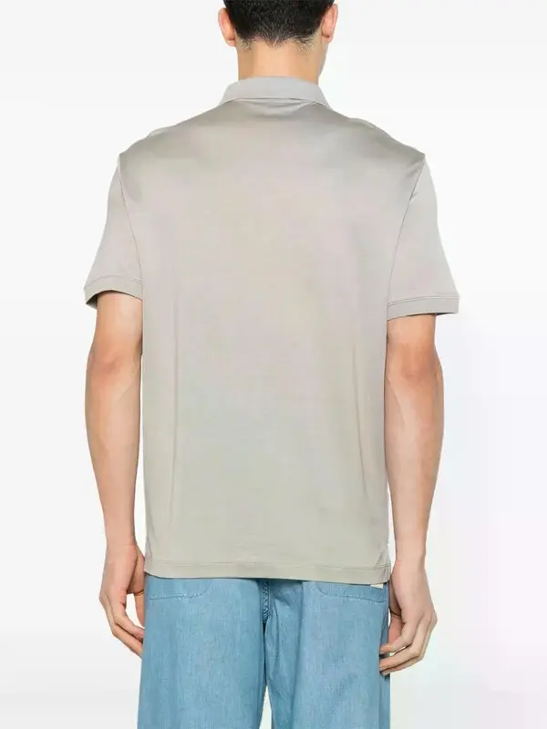 Emporio Armani Logo-embroidered Polo Shirt - Grey