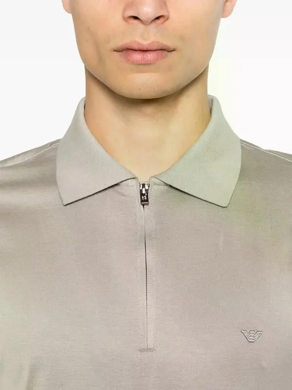 Emporio Armani Logo-embroidered Polo Shirt - Grey