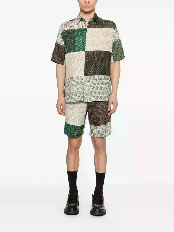 Fendi Ff Linen Shirt - Green