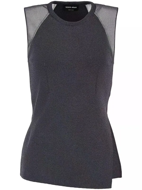 Giorgio Armani Semi-sheer Sleeveless Knitted Top