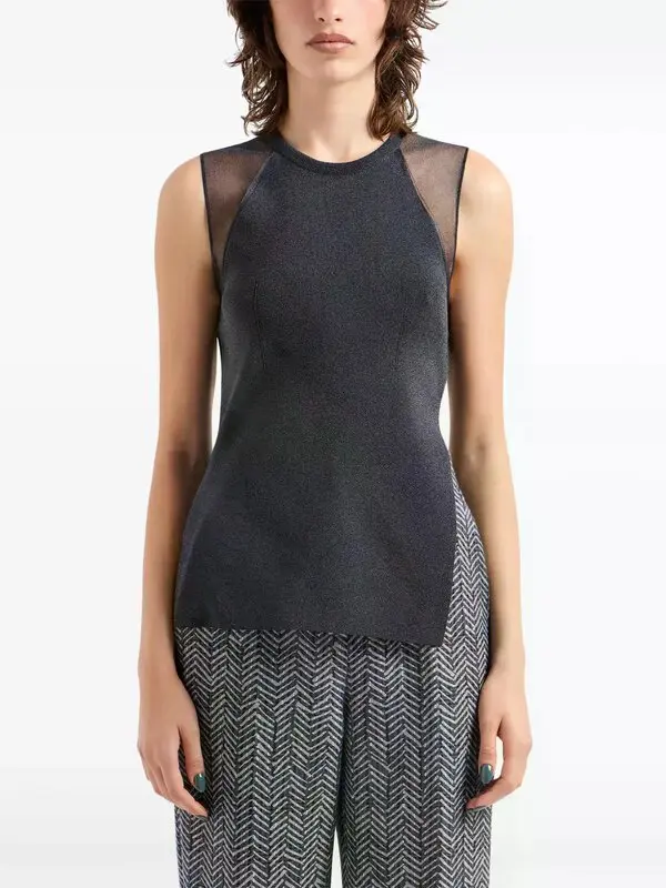 Giorgio Armani Semi-sheer Sleeveless Knitted Top