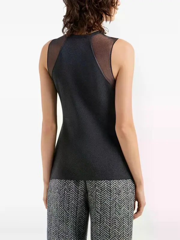 Giorgio Armani Semi-sheer Sleeveless Knitted Top