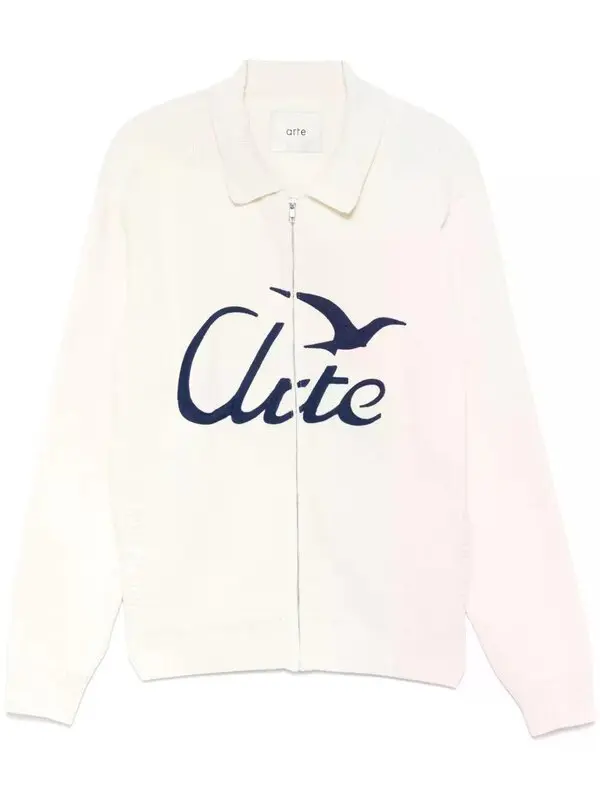 ARTE ANTWERP Arte Bird Logo Cardigan - Neutrals