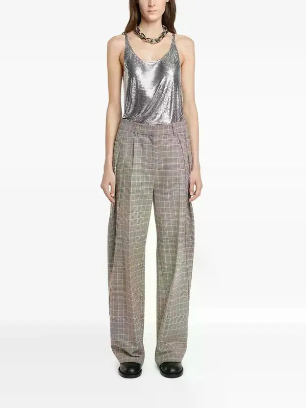 Rabanne Checked Pleated Trousers