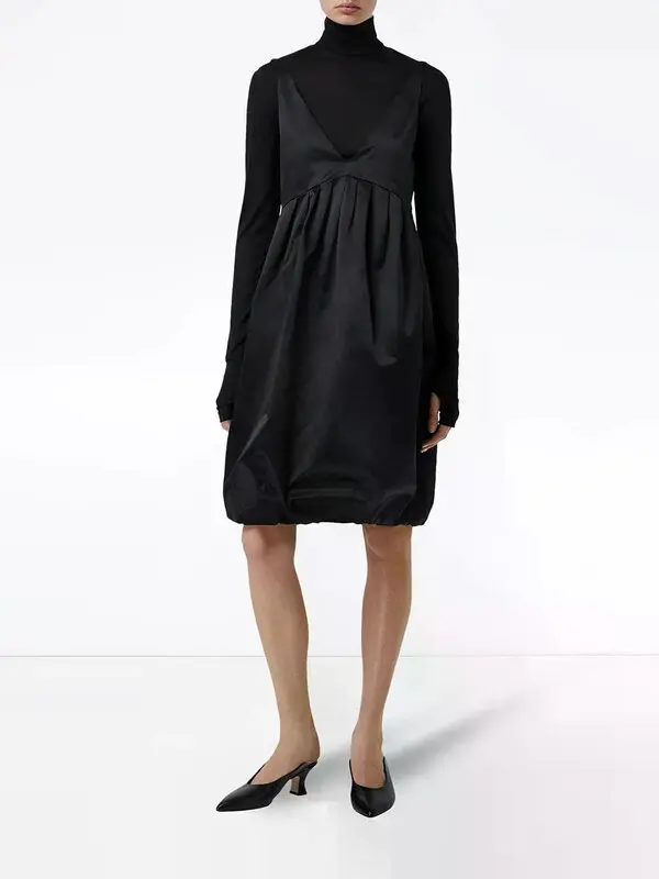 Burberry Duchess Satin Bubble Hem Dress
