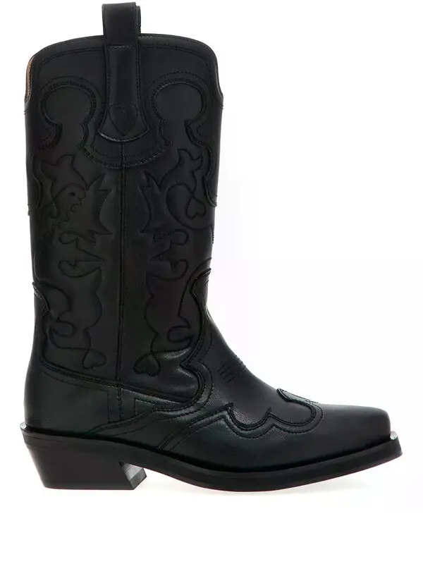 GANNI Western Boots - Black