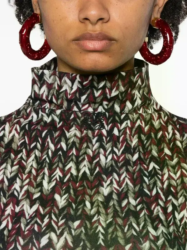 Loewe Knit-print Long-sleeve Top