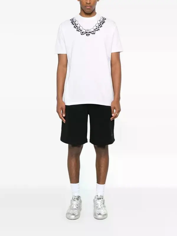 John Richmond Flocked-skull T-shirt - White