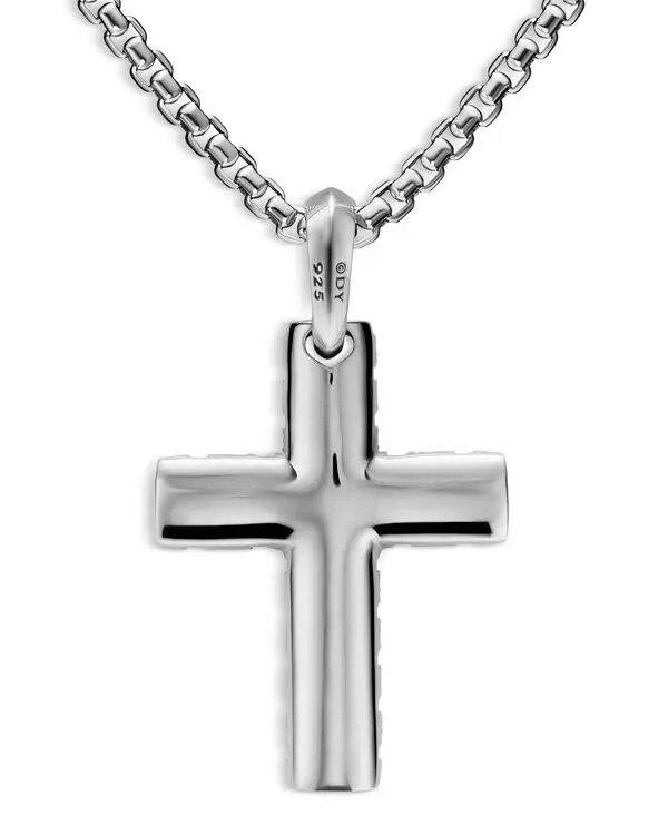 David Yurman Chevron Cross Pendant With Black Diamonds