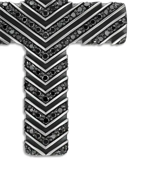 David Yurman Chevron Cross Pendant With Black Diamonds