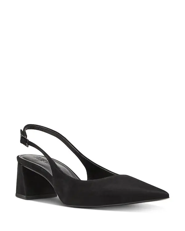 Steve Madden Robyn Slingback Pumps - Black Nubuck