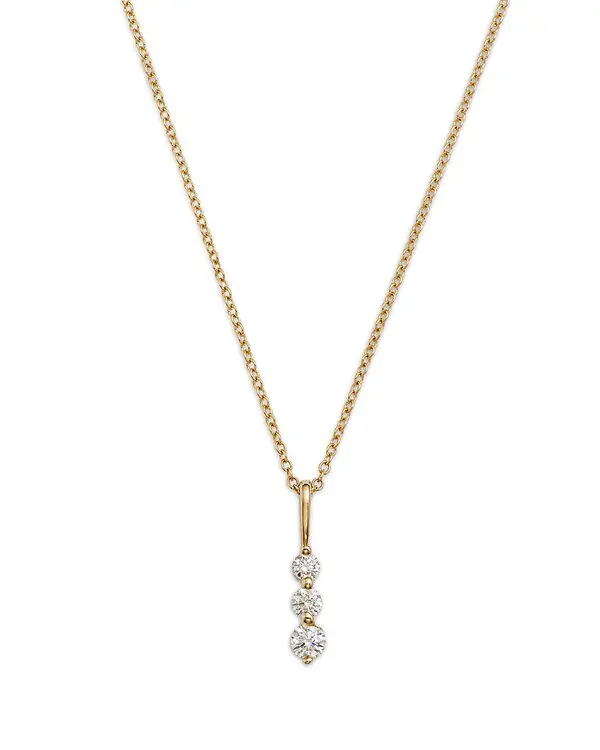 Bloomingdale'S Diamond Three Stone Pendant Necklace - Gold