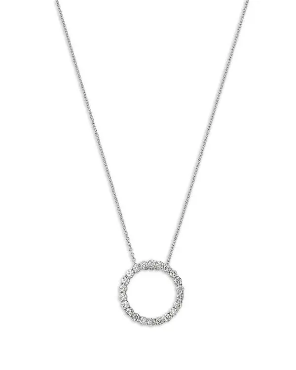 Bloomingdale'S Diamond Circle Pendant Necklace, 1.0 Tcw - White