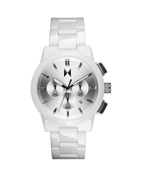 MVMT Ii Ceramic Chronograph Watch - Silver/white