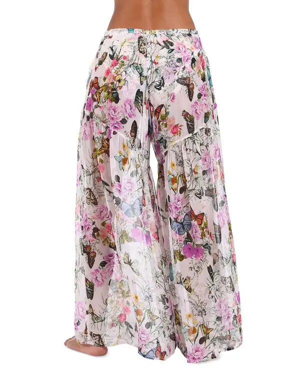 L'AGENCE Sharon Butterfly Wide Leg Swim Cover-up Pants