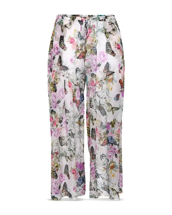 L'AGENCE Sharon Butterfly Wide Leg Swim Cover-up Pants