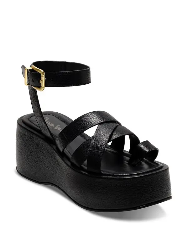 Free People Hazel Platform Sandals - Black