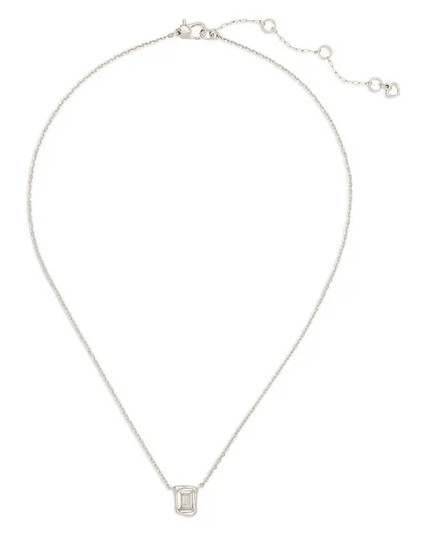 Kate Spade New York Molten Glass Solitaire Pendant Necklace - Clear/silver