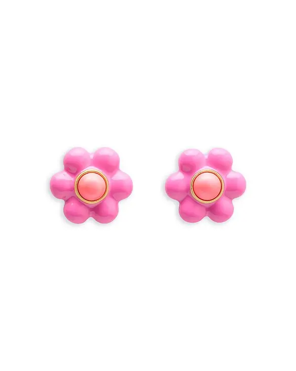 Kate Spade New York Stone And Enamel Petal Stud Earrings - Pink/gold