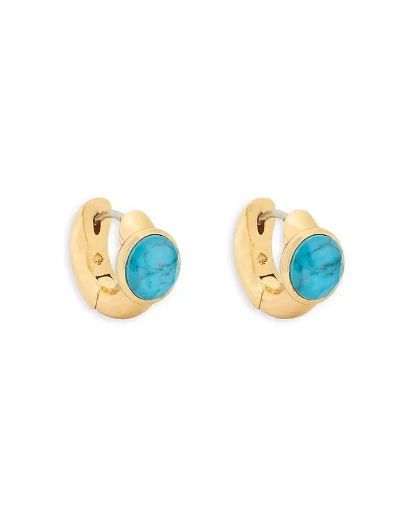 Kate Spade New York Stone Huggie Hoop Earrings - Blue/gold