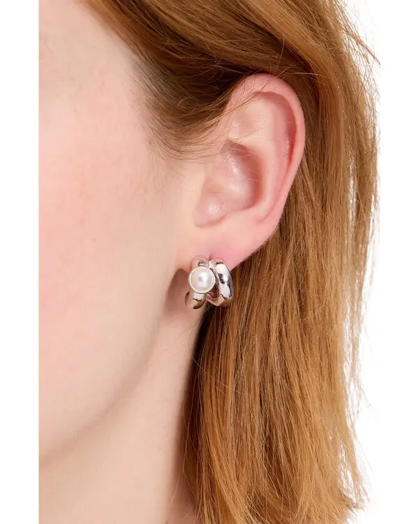 Kate Spade New York Imitation Pearl Huggie Hoop Earrings