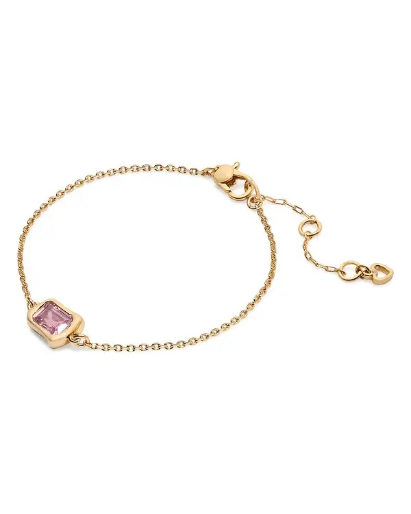 Kate Spade New York Glass Solitaire Chain Link Bracelet - Pink/gold