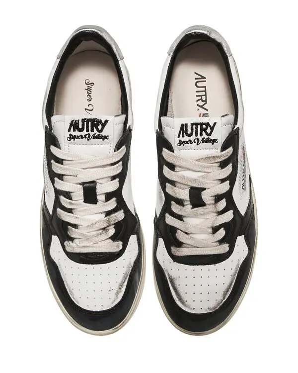 AUTRY Super Vintage Low Top Sneakers - White/black/silver